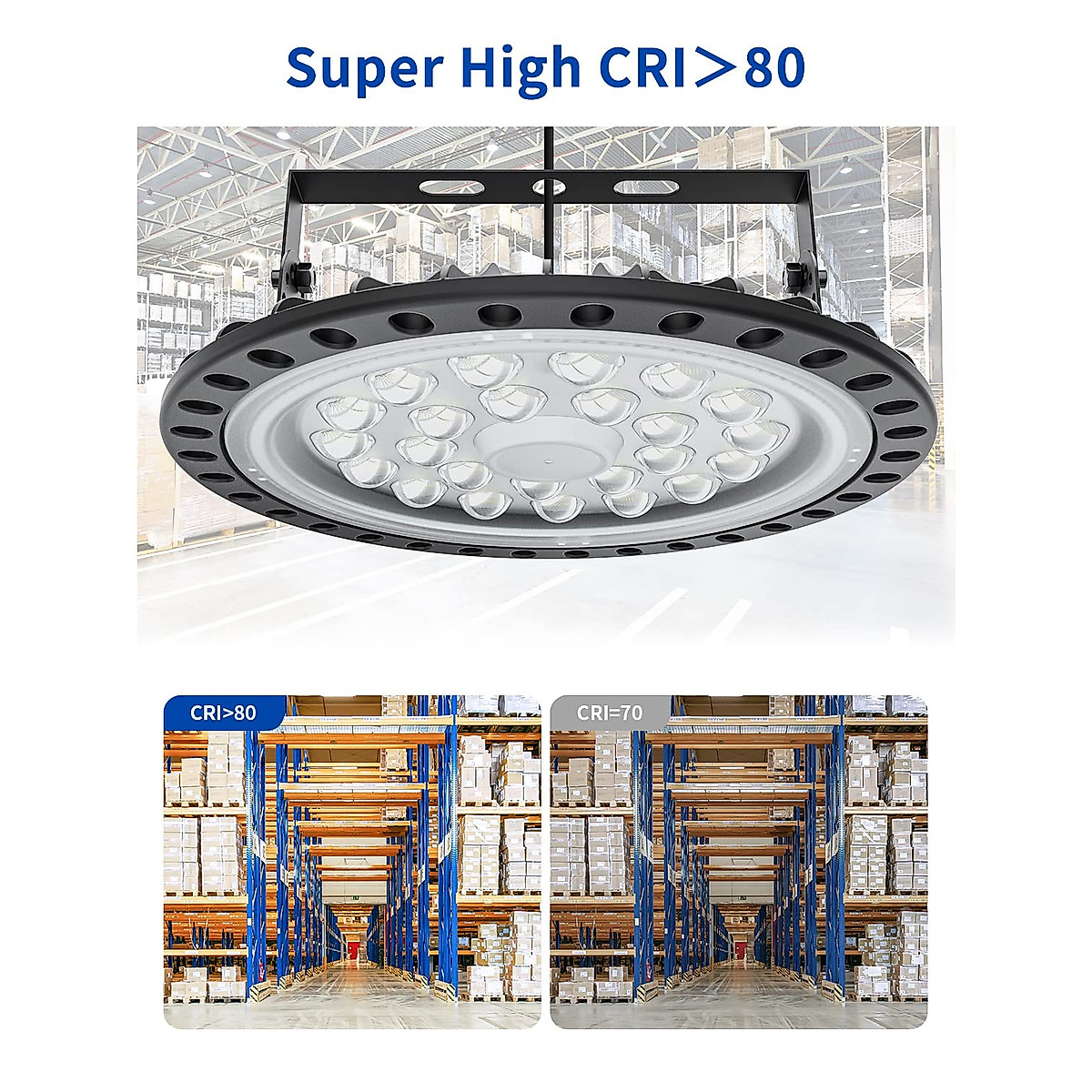 4 Pack LED High Bay Light|100W 10000LM UFO LED High Bay Light|6500K Daylight LED Shop Light|IP65 Waterproof LED Commercial Warehouse Area Light|LED Garage Light for Garage Gym Factory Warehouse