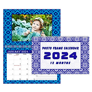 2024 Photo Frame Wall Spiral-bound Calendar (Add Your Own Photos) - 12 Months Desktop/Wall Calendar/Planner - (Edition #07)
