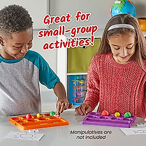 hand2mind Little Minds at Work Sound Segmenting Trays by Tara West, Phonemic Awareness, Science of Reading Manipulatives, Elkonin Boxes, Letter Sounds, Preschool Learning Activities (Set of 6)