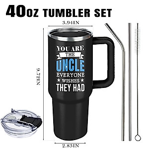 NIAXAUYT Gifts for Uncle, Uncle Tumbler 40oz With Handle, Uncle Gifts From Niece Nephew, Funny Uncle Gifts for Father's Day Birthday Christmas, Best Uncle Gifts for New Uncle Funcle Coffee Mug