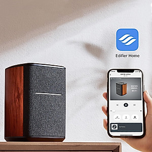 Edifier Mic-Free Smart Speaker, Works with Alexa, Supports AirPlay 2, Spotify Connect, Tidal Connect, 40W RMS Wi-Fi and Bluetooth Sound System, No Microphone, MS50A