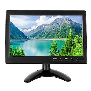 WHOLEV 10.1 inch CCTV HDMI Monitor 1280X800 IPS Color Screen Home Security Monitor with AV/VGA/BNC/HDMI Input Built-in Speaker for Raspberry Pi