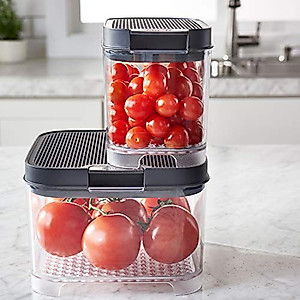 Rubbermaid FreshWorks Countertop Food Storage Produce Saver, Set, Clear/Grey