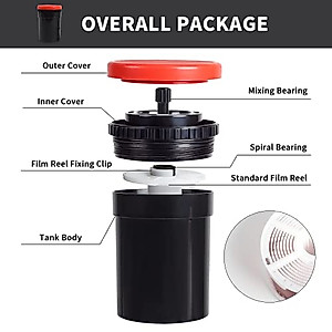 Universal Compact Developing Tank 2 Spiral Reel for Processing 120 135 126 127 B/W Film Camera Film Processing Equipment