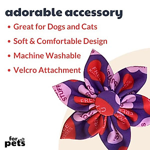 H&K Pet Pinwheel | Convo Hearts (Large) | Valentine's Day Velcro Collar Accessory for Dogs/Cats | Fun Pet Pinwheel Collar Attachment | Cute, Comfortable Pet Accessory