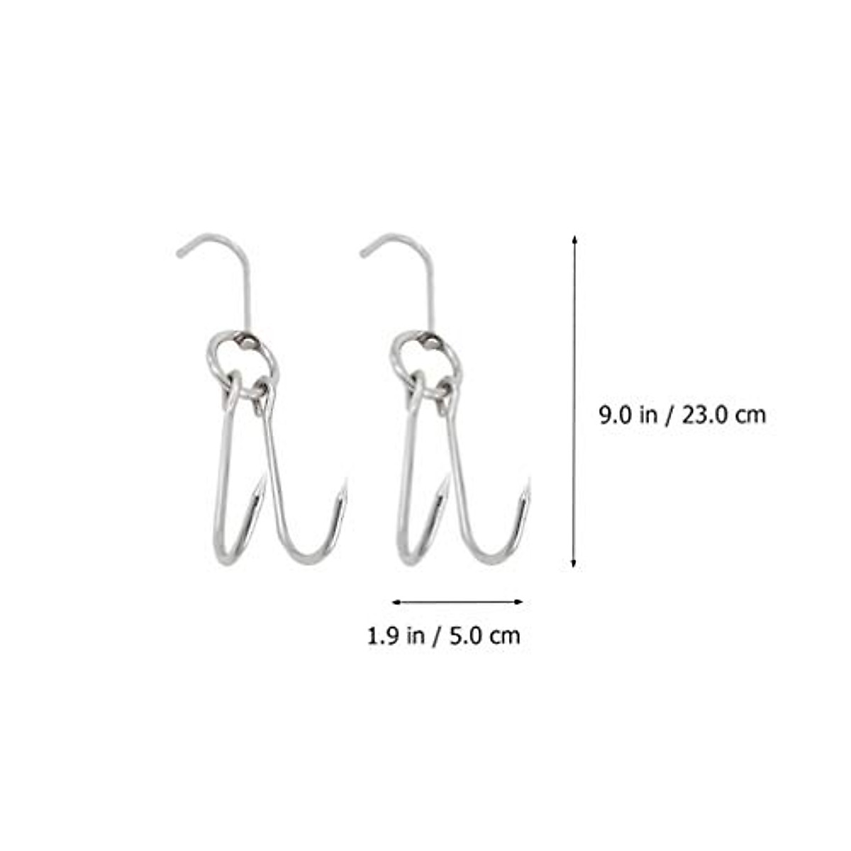 YARDWE 10Pcs Poultry Hanging Hook Stainless Steel Pork Hooks Meat Hook Heavy Duty for Bacon Roast Duck BBQ Grill Hanger Cooking Tools