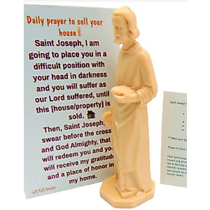 St Joseph Home Seller Kit with Magnetic Holy Card for Fridge Daily Novena Prayer Magnet with Saint Statue and Instructions