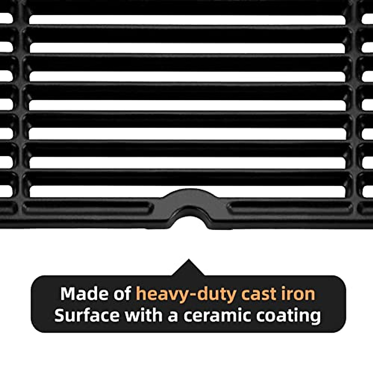 GGC 18 1/4 Inch Grid Grate Replacement for Charbroil, Coleman, Kenmore, Master Forge, Thermos, Uniflame, Master Forge and Others, 2 PCS Porcelain Coated Cast Iron Cooking Grid (18 1/4 x 13 1/8)