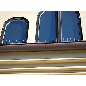 Gutter-Point Stainless Steel Bird Spikes - Pigeon Repellent Kit for Rain Gutters - Nest Deterrent Metal Pins Strips with Plastic Base & Clips - 50-Pack