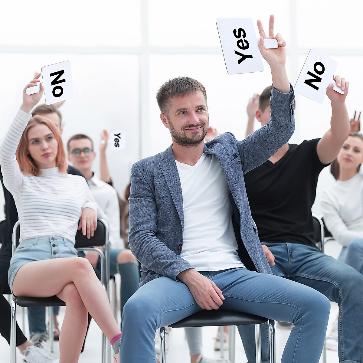 Sherr Dry Erase Answer Paddle Double Side Small White Boards Fan Blanks Auction Paddles Handheld Whiteboard for Classroom Students Kids Bidding Voting Scoring Activities(80 Pcs)