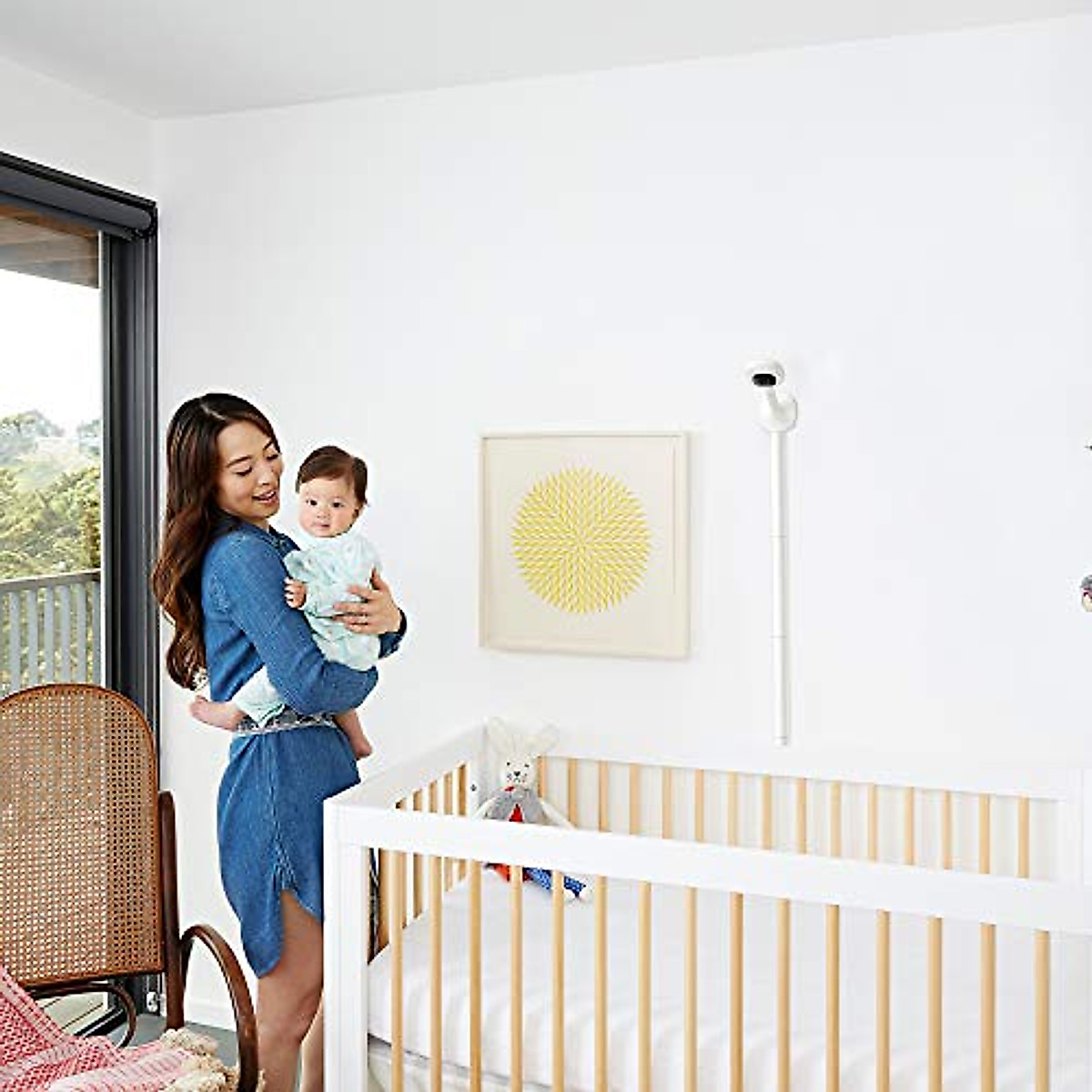 Nanit Plus - Smart Baby Monitor and Wall Mount: Camera with HD Video & Audio - Sleep Tracking - Night Vision - Temperature & Humidity Sensors and Two-Way Audio