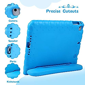 EVA Tablet Case for iPad Mini 4 / Mini 5 with Handle | Blosomeet Full Body Protective Kid-Proof Cover for iPad Mini 5th/4th Generation with 2-Angle Stand | Rugged & Lightweight Case for Boys | Blue