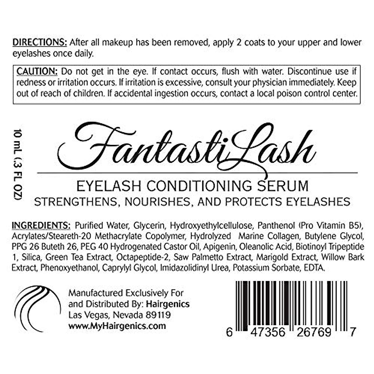 Hairgenics Pronexa FantastiLash – Eyelash Conditioner & Brow Conditioning Serum with Castor Oil Strengthens, Nourishes and Protects for Perfect Eyelashes and Brows.
