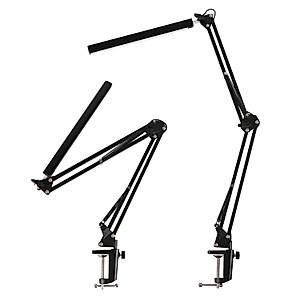 Desk Lamp,12W Eye-Caring Metal Swing Arm Desk Lamp with Clamp, 20 Brightness Dimmable Clamp Desk Light with Memory Function, 360 Degree Spin Architect Table Desk Lamps for Dorms, Studios Reading