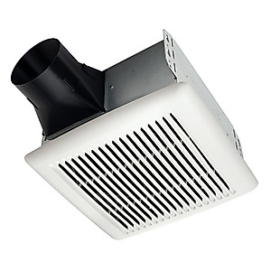 Broan-NuTone A80 Ventilation Fan with Roomside Installation, 80 CFM, 2.0 Sones White & RVK1A Roof Vent Kit, Black