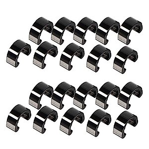Saipe 20pcs Aluminum Alloy Bike Cable C-clips Brake Cable Housing Clip Bicycle Cable Hose Guide Clamps for Brake Derailleur Shift Cables