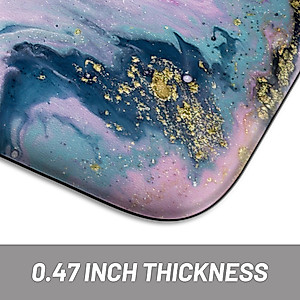 FYATHM Marble Blue Pink Kitchen Mats for Floor Anti Fatigue Mats for Kitchen Floor Kitchen Rugs Abstract Art Decorative Cushioned Non Slip Waterproof Mats in Front of Sink for Office Bedroom Laundry