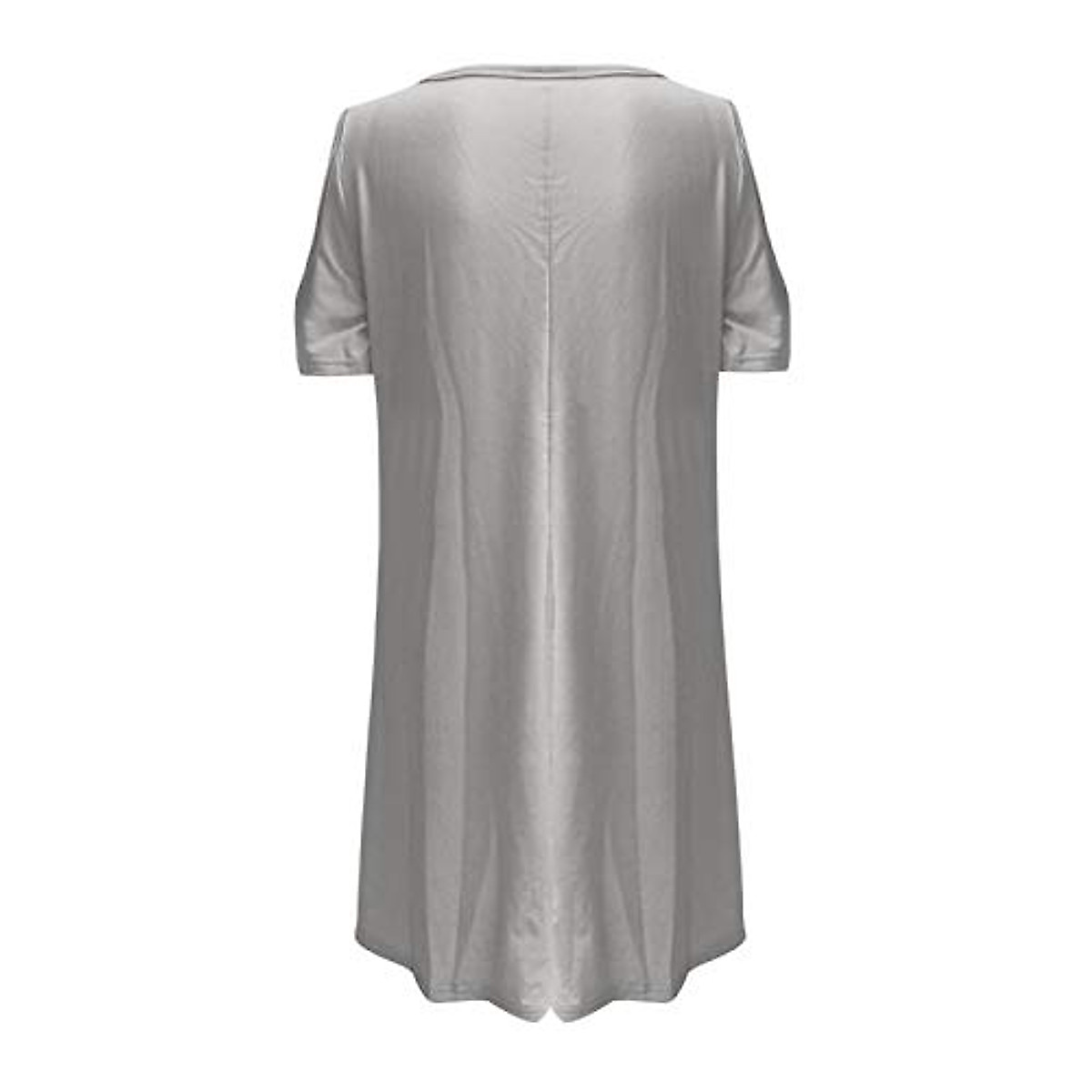 Women's 2021 Summer Boho Maxi Dress V-Neck Short Sleeve Solid Color Off-the-shoulder Dress Maternity Prom Dress (Gray, XL)