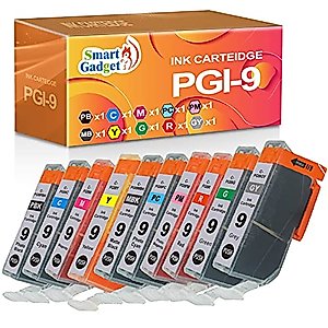 Smart Gadget Compatible PGI-9 Ink Cartridge Replacement for PGI9 PGI-9PBK PGI-9MBK PGI-9C PGI-9Y PGI-9M PGI-9PC PGI-9PM PGI-9R PGI-9G PGI-9GY for Use with PIXMA Pro 9500 Mark II Printers | 10-Pack