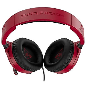 Turtle Beach Recon 70 Multiplatform Gaming Headset for PS5, PS4, Xbox Series X|S, Xbox One, PC & Mobile w/ 3.5mm Wired Connection - Flip-to-Mute Mic, 40mm Speakers, Lightweight Design, Midnight Red
