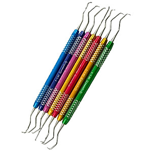 7PC HIGH Grade Gracey Curette Scaler Multicolor PERIODONTAL Dental Instruments (CYNAMED)