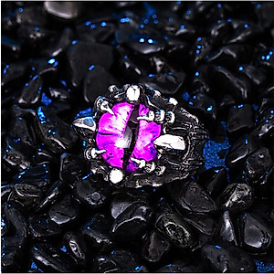 Artist Unknown Biker Punk Mens Stainless Steel Evil Eye Gothic Dragon Claw Purple Gem Stone Vintage Ring (10)