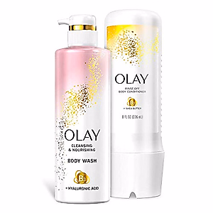 Cleansing and Nourishing Body Wash, 17.9 fl oz and Conditioner, 8 fl oz compatible with Olay