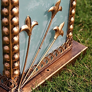 MODEBHD 28cm, Outdoor Courtyard Lawn Pillar Lamp Square Antique Metal Column Post Light Rainproof Waterproof European Home Decor Villa Fence Garden Wall Sconce Lantern External Safety Lighting