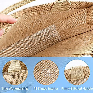 Segarty Tote Bags, 6 Pack Small Burlap Jute Reusable Canvas Gift Favors Bag with handles Blank Totes Bulk for Bridesmaid Wedding, Women Market Grocery Shopping, Bachelorette Party, Beach Trip, DIY