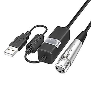 USB Microphone Cable, ANDTOBO USB to XLR Female Mic Link Converter Cable Adapter - 10 Feet
