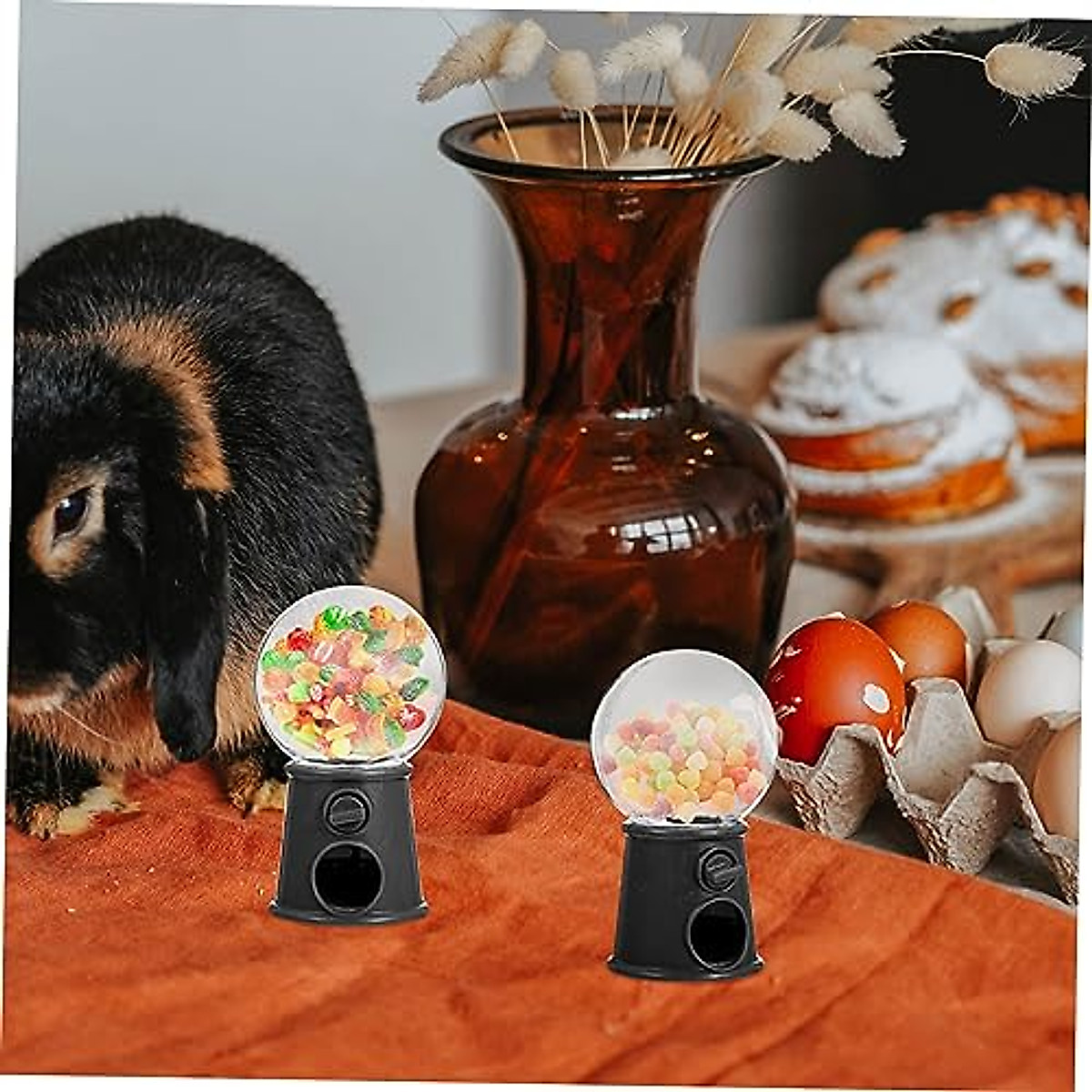 NOLITOY 8Pcs Mini Machine gumballs Machine Kids Vending Machines Mini Plastic containers Mini Gumball Machine Piggy Bank Plastic Candy Dispenser Automatic Candy jar