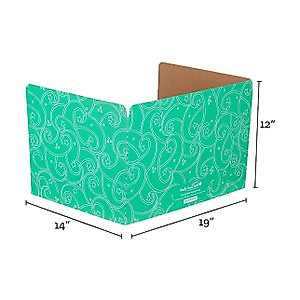 Really Good Stuff Standard Privacy Shields for Student Desks – Set of 12 - 3 Group Colors -Matte - Study Carrel Reduces Distractions - Keep Eyes From Wandering During Tests , Red, Blue & Green With Stars & Swirls Pattern