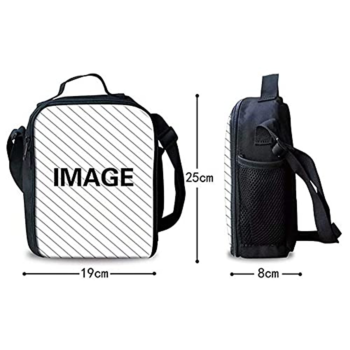 Beginterest 2Pcs Backpacks Set for School Football Print Backpack and Lunch Box for Kids Girls Boys