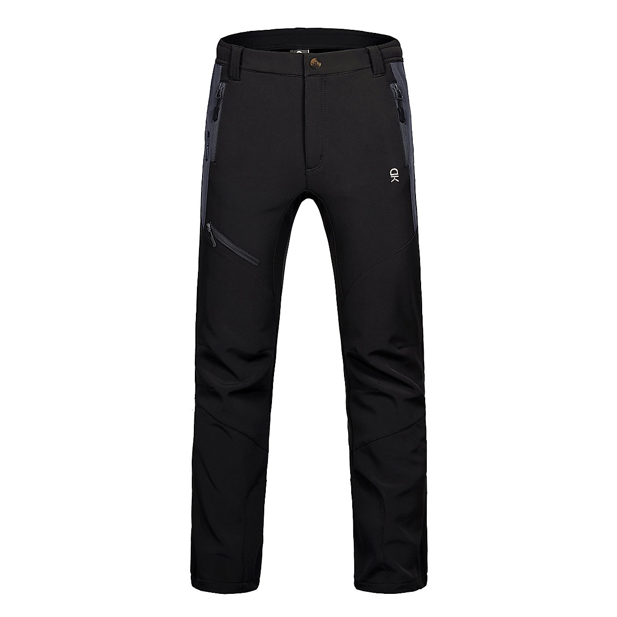 Little Donkey Andy Men’s Winter Hiking Ski Snow Pants, Softshell Insulated Pants, Fleece Lined, Water Repellant Black Size XXL