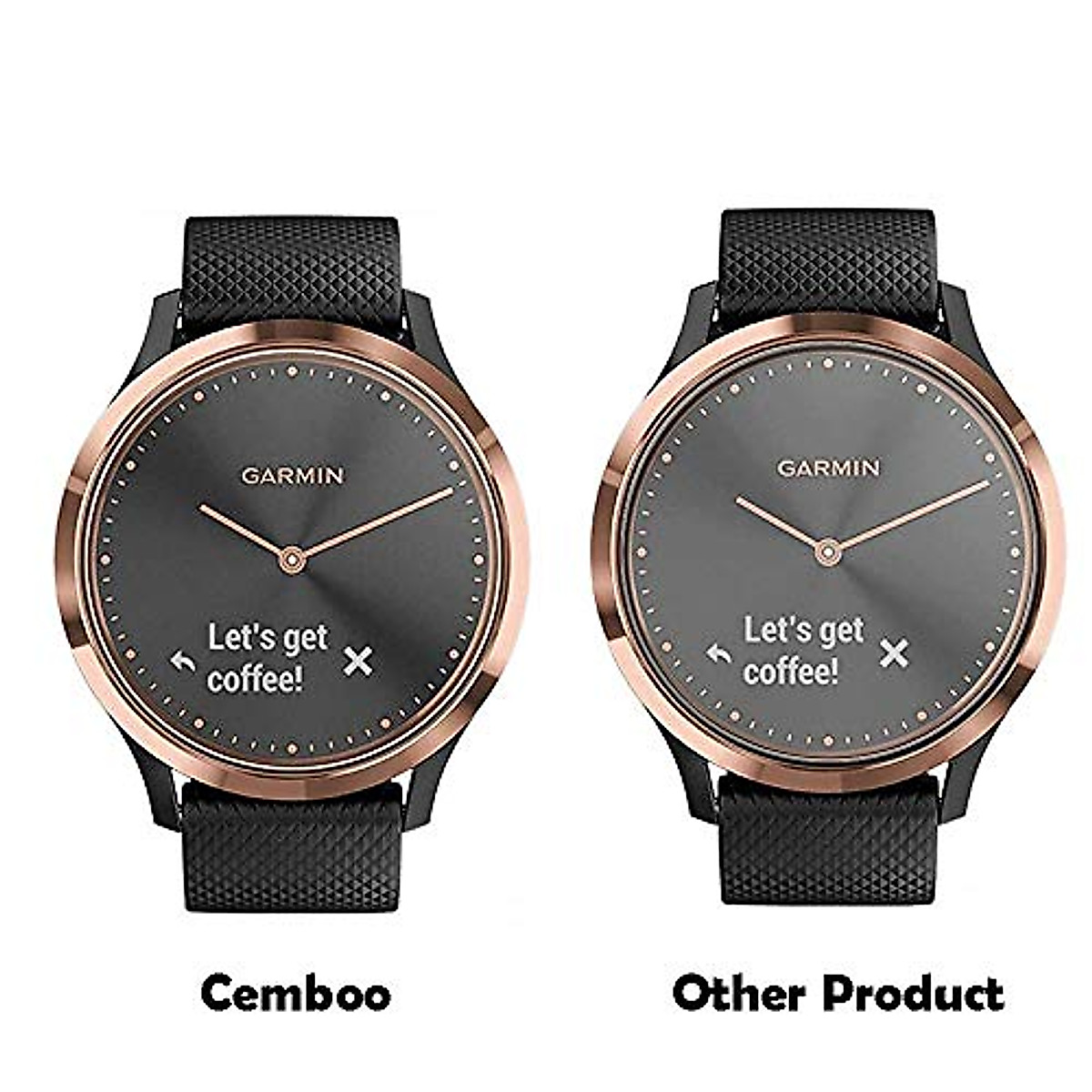 Screen Protector Compatible for Garmin Vivomove HR, 3 Pack Tempered Glass 2.5D 9H Hardness Anti Scratch Full Coverage Bubble-free Watch Protective Film