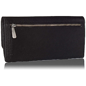 Royce Leather RFID Blocking Credit Card Clutch Wallet in Saffiano Leather, Black, One Size