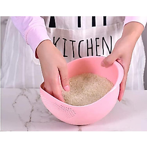 Kitchen Colander Bowl Combo Strainer for Rice, Pasta, Vegetables, Fruits (White)