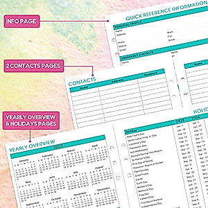2023 Planner Refills - Planner Refills 2023, 2023 Weekly & Monthly Planner Refills, 2023 Planner Inserts, A5 Planner Refills, A5 Planner Inserts, 5-1/2" x 8-1/2", Jan.2023-Dec.2023, 7-Hole Punched - Watercolor Ink
