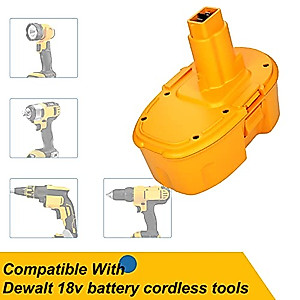 2 Pack Upgraded 4.0Ah DC9096 DC9098 Ni-Mh Replacement for Dewalt 18V Battery Compatible with Dewalt 18 Volt DC9099 DW9095 DW9096 DW9098 DE9038 DE9091 High Capacity 18 Volt Cordless Power Tools