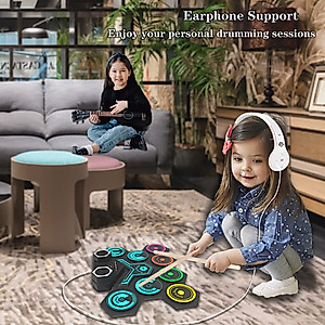 Electric Drum Set, MAZAHEI Electronic Drum Pads, Drum Set for Kids Ages 9-12,Kids Birthday Christmas Gifts