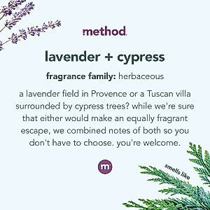 Method Concentrated Laundry Detergent, Lavender + Cypress, 53.5 Fl Oz (Pack of 1), 66 Loads