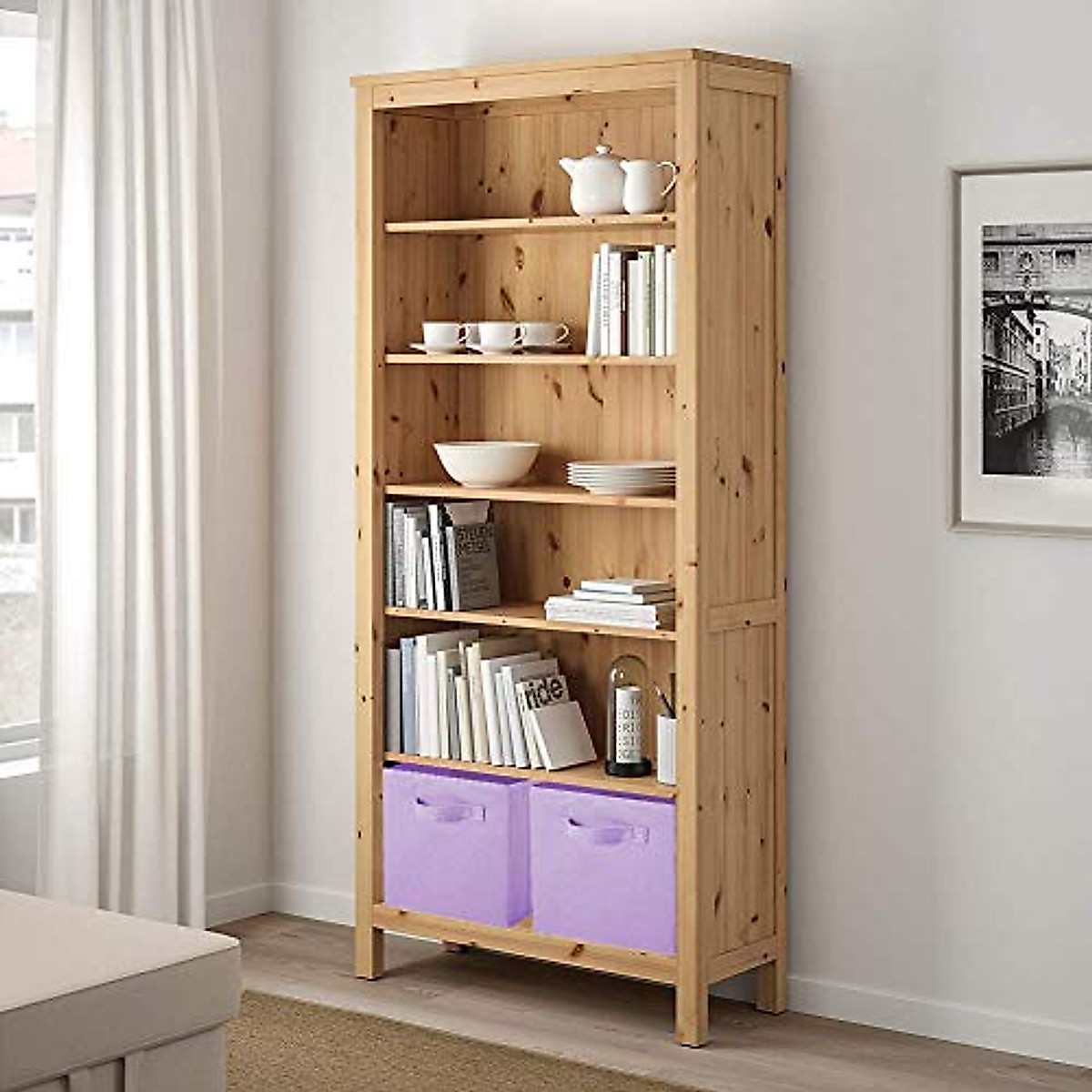 ShellKingdom Storage Bins, Foldable Fabric Storage Cubes And Cloth Storage Organizer Drawer For Closet And Toys Storage, 6 Pack (Lavender)