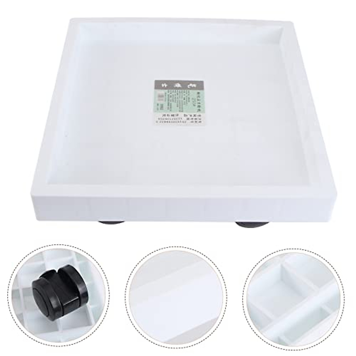 DOITOOL 1pc Square Tray Shelf Braces Plant Stand with Wheels Succulent Plants Flower Pot Wheels Plant Pallet Caddy Plant Dolly Plant Pot Tray Plant Pots Holder Tray Flowerpot Tray Wheeled