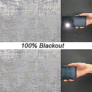 always4u 100% Blackout Soft Velvet Curtains for Bedroom Living Room Thermal Energy Saving 63 Inches Long Luxury Gold Foil Print Drapes 2 Panels Silver