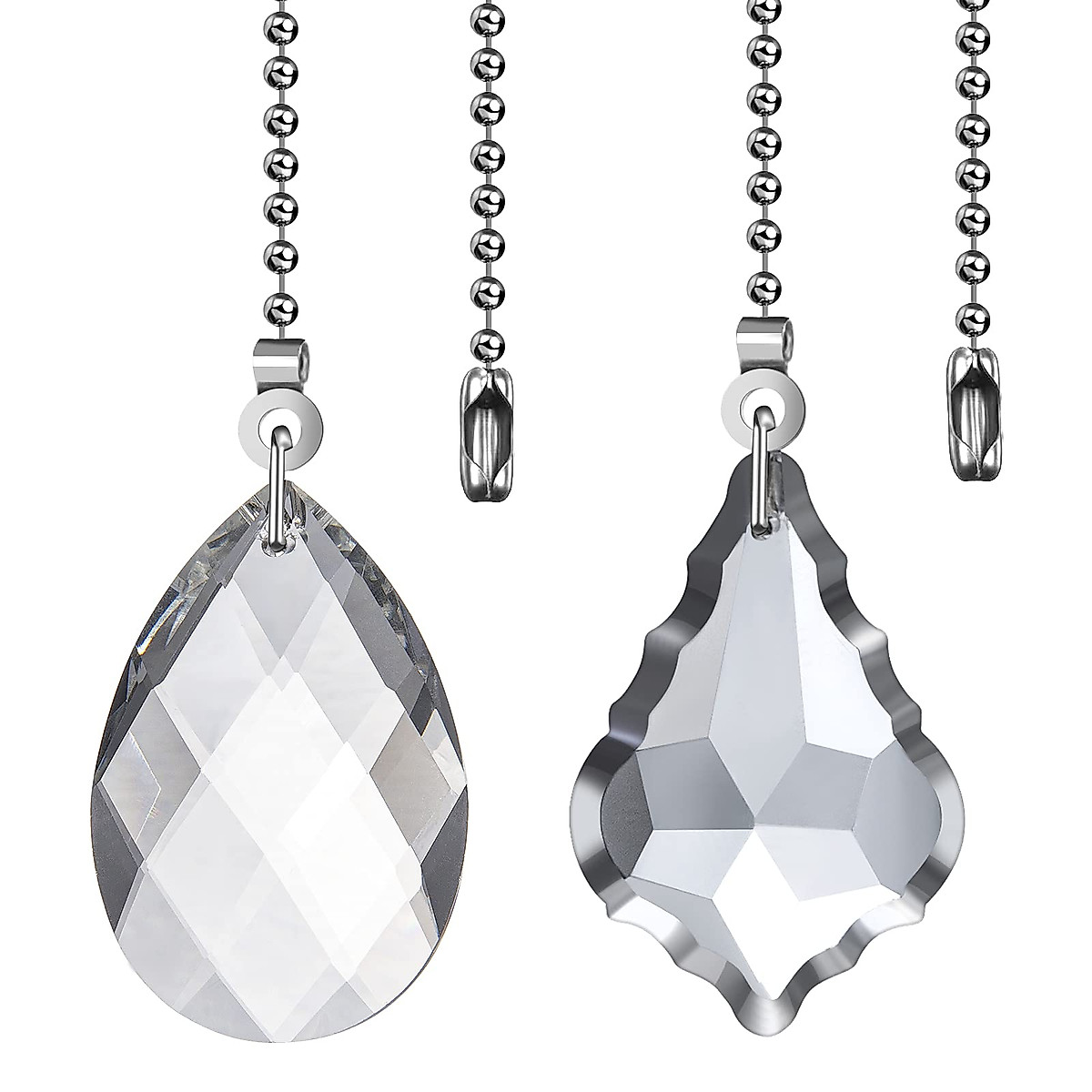 2PCS Ceiling Fan Pull Chains, Premium Fan Pull Chain with 20-inches Extension Chains