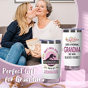 Mothers Day Gifts for Grandma from Granddaughter, Grandson, Grandkids, Grandchildren - Birthday Gifts for Grandmother - 20 Oz Tumbler Cup
