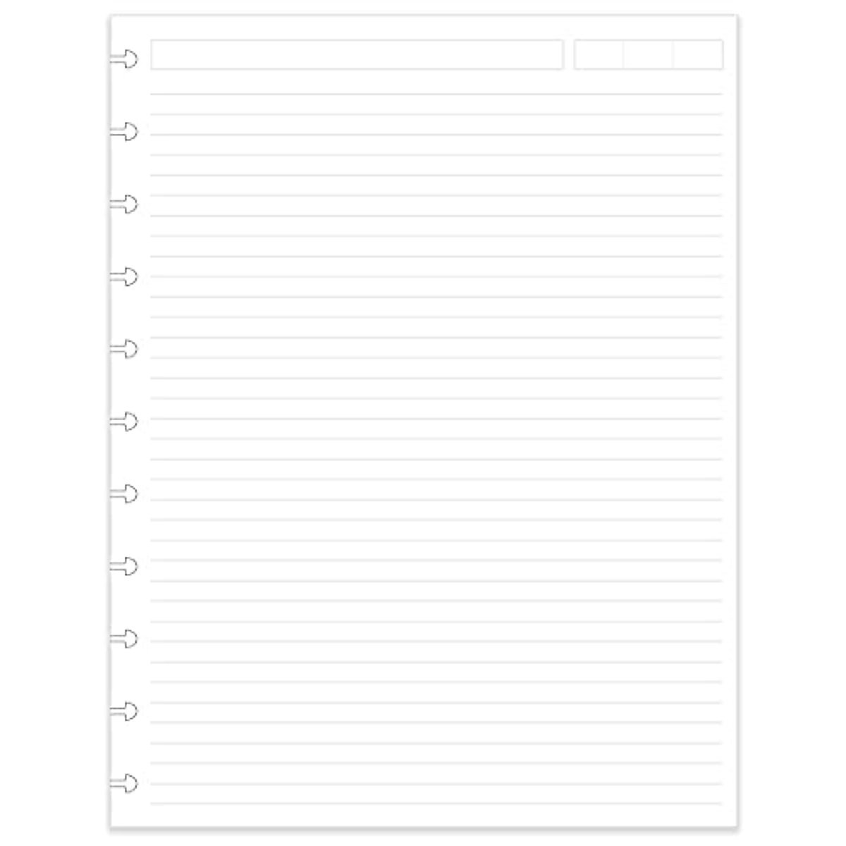 Letter Size Refills Paper, A4 Loose Leaf Paper for TUL Custom Note-Taking System Discbound Notebook Planner Inserts, 100 Sheets/200 Pages, White, 8.5 X 11 Inch