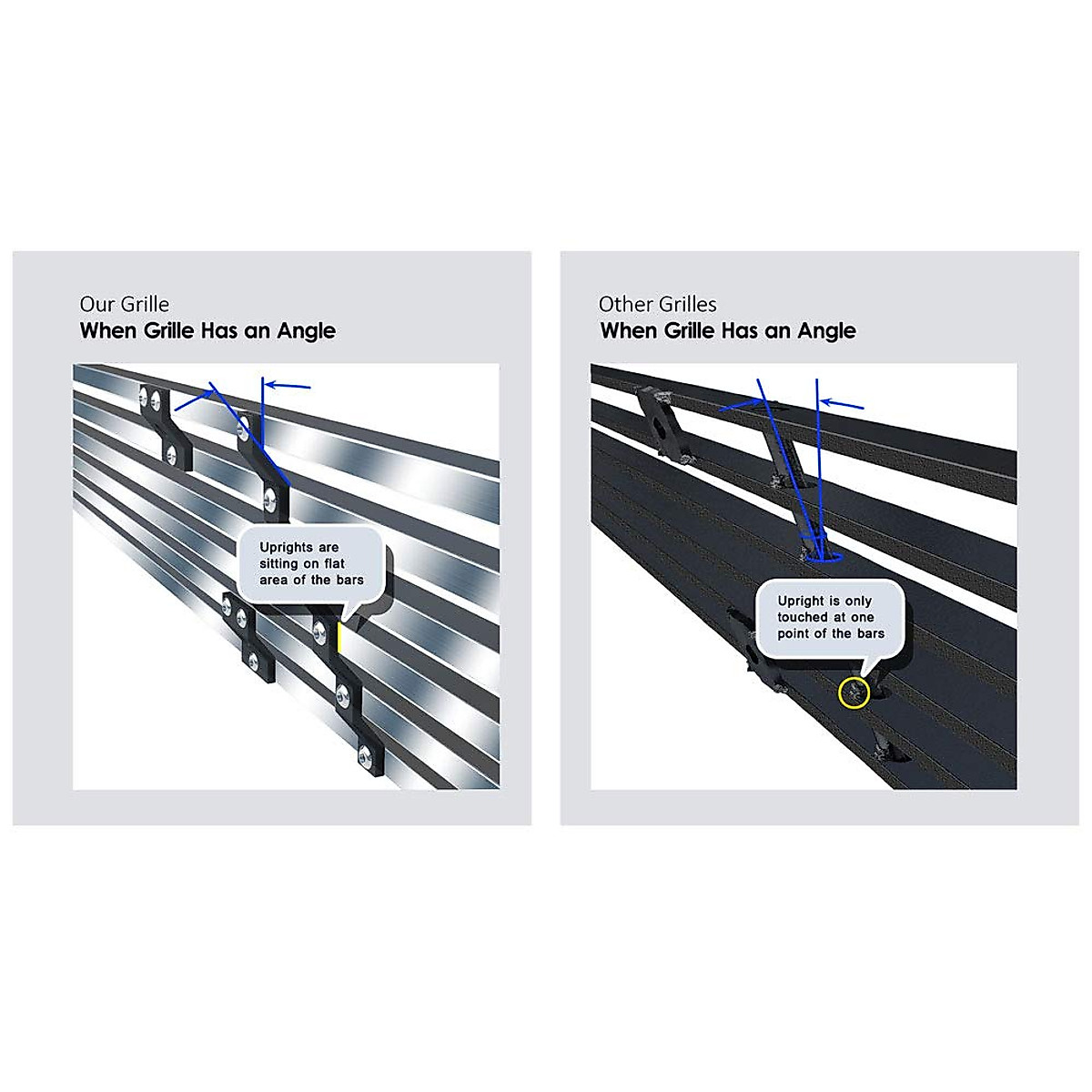 APS Compatible with Ford Bronco F-150 F-250 F-350 1992-1996 Main Upper Stainless Steel Chrome 8x6 Billet Grille Insert F85007S