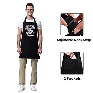 TRADFORE Funny Grilling Apron for Men Funny BBQ Apron for Men Grill Aprons Chef Cooking Apron with 2 Pockets & Adjustable Neck Strap for Grilling, Birthday Gifts for Men, Dad, Husband, Boyfriend