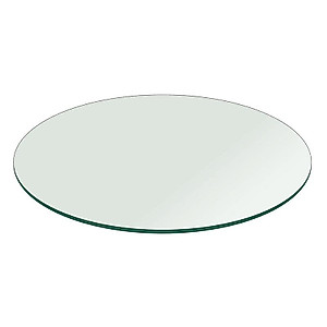 Milan 48" Round Tempered Glass Top, 3/8" Thick with Flat Edge